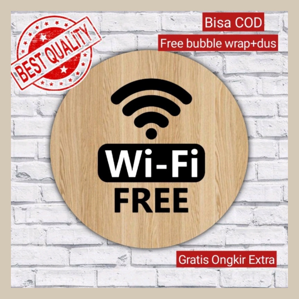 Jual PAPAN TULISAN "FREE WIFI" DEKORASI DINDING | DEKORASI CAFE 20x20cm ...