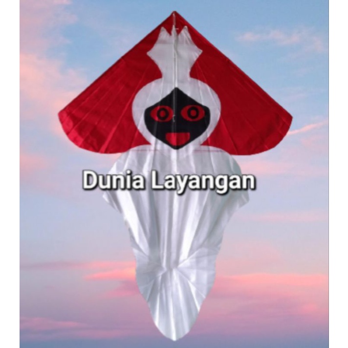 Jual LAYANG LAYANG KAIN PARASUT KARAKTER HANTU POCONG BISA TERBANG ...