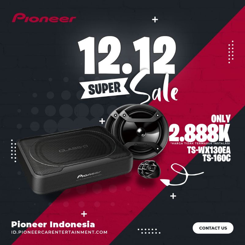Jual Paket Audio Pioneer Car Super Sale 12.12 pioneer TS-WX130EA + TS ... Jual Paket Audio Pioneer Car Super Sale 12.12 pioneer TS-WX130EA + TS ...