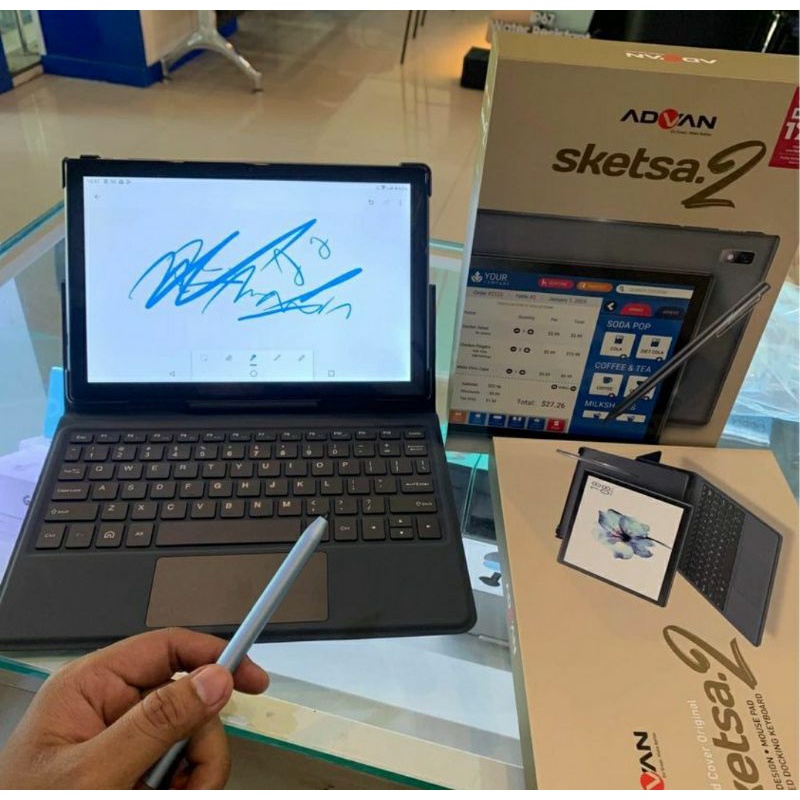 Jual tab advan sketsa 2 10inch 4/64 Ram 4gb rom 64gb + smart keyboard ...