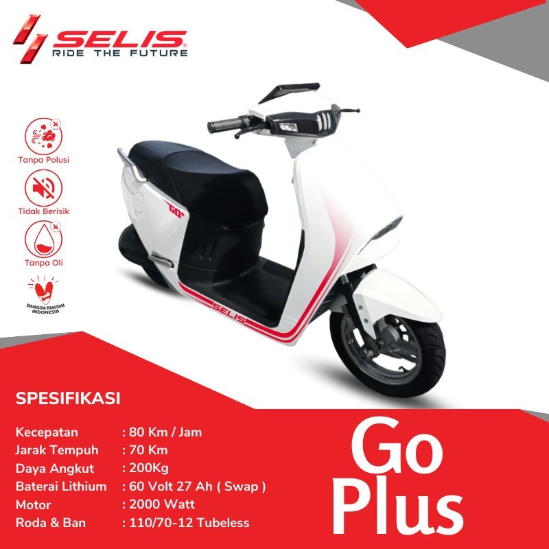 Jual Motor listrik Selis tipe Go Plus Double Battery | Shopee Indonesia