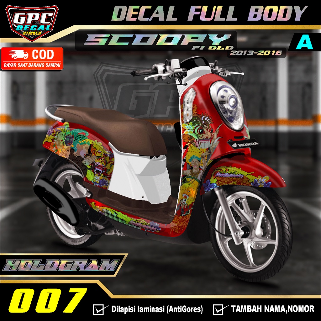 Jual DECAL STICKER VARIASI FULLBODY HOLOGRAM HONDA SCOOPY FI OLD/LAMA ...