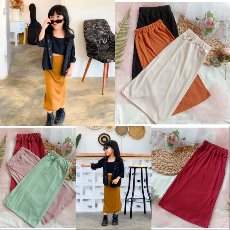 Jual 1-6 Tahun Rok Span Anak Katun Rib Knit | Rok Span Anak Lucu ...