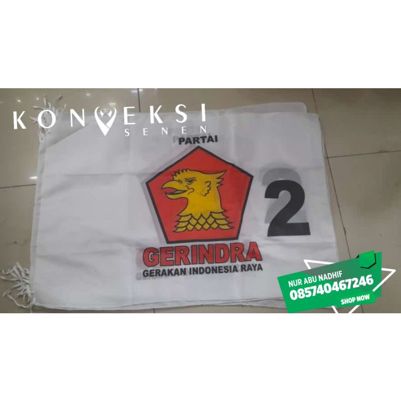 Jual bendera partai gerindra terbaru dengan nomor parpol 60 x 90 cm ...
