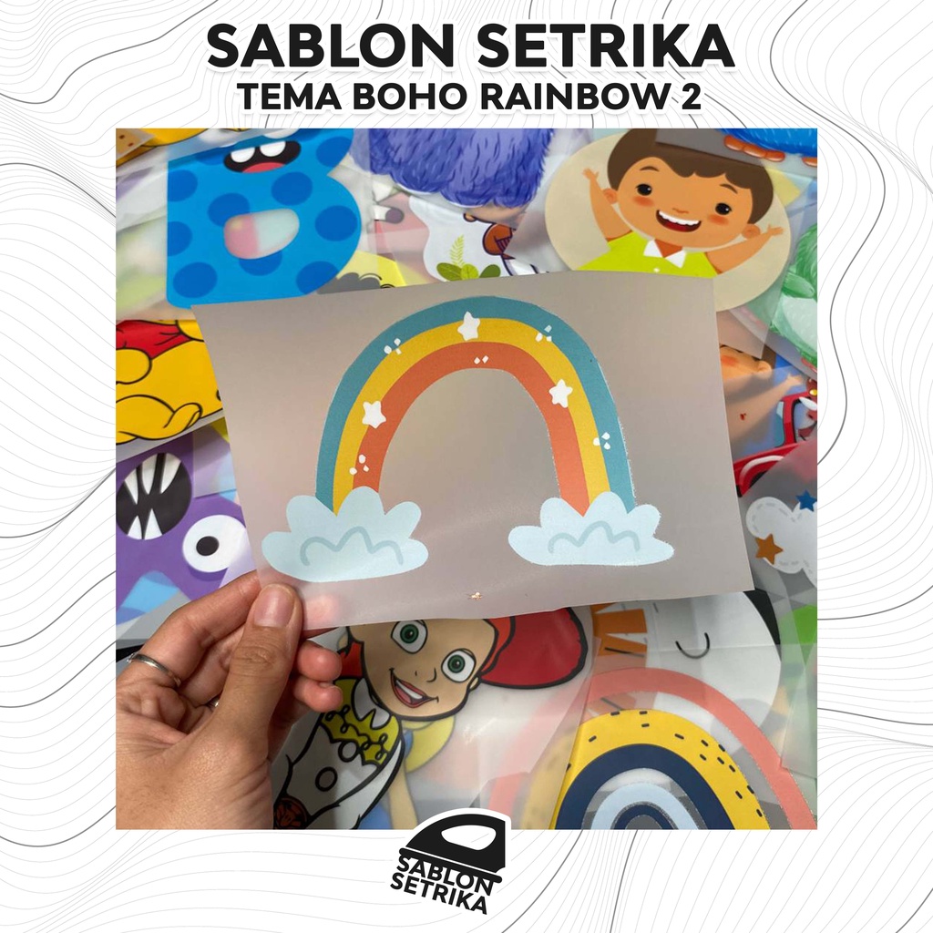 Jual SABLON SETRIKA SABLON DTF PRINTING TEMA BOHO RAINBOW 1 | Shopee ...