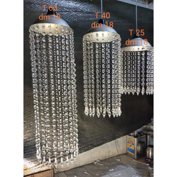 Jual ALMAIRA LAMPU GANTUNG RUMBAI UBUR UBUR AKRILIK GOLD & SILVER ...