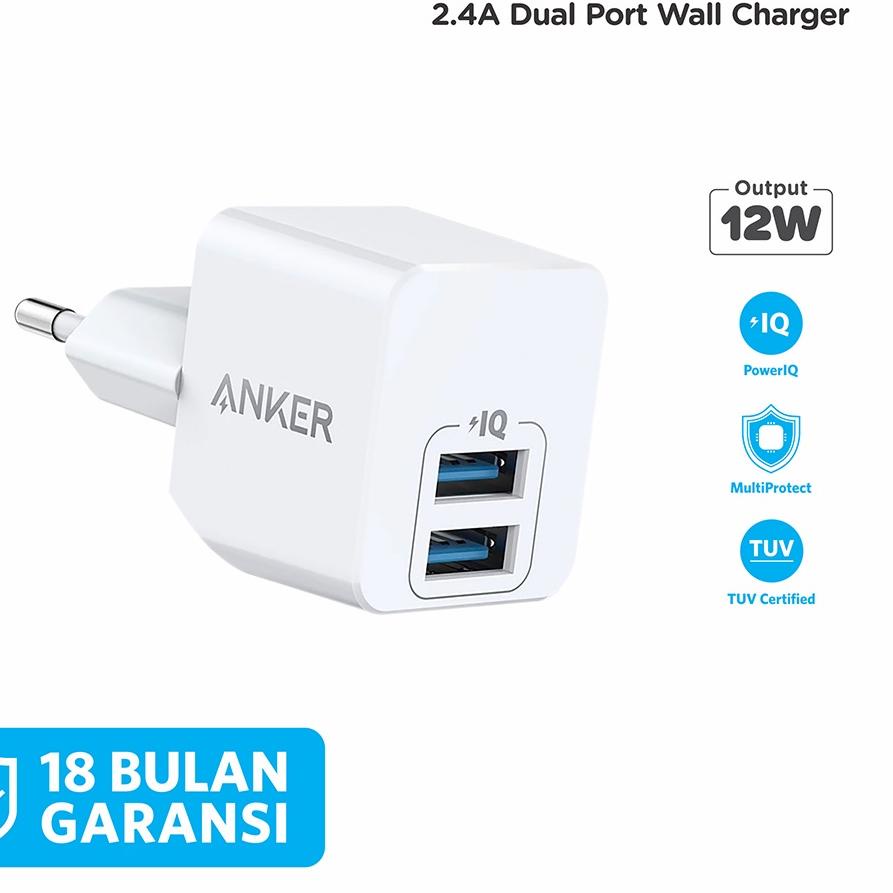 Jual SIA258 Wall Charger Anker PowerPort Mini Dual Port 12W - A2620 ...