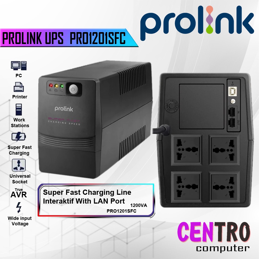 Jual UPS PROLINK PRO 1200VA tipe PRO1201SFCU | Shopee Indonesia
