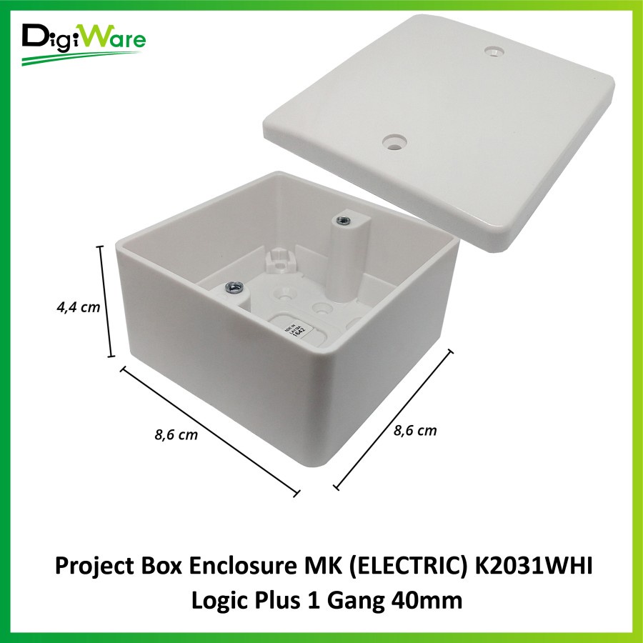 Jual Project Box Enclosure MK (ELECTRIC) K2031WHI Logic Plus 1 Gang ...