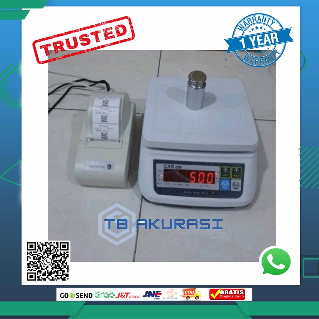 Jual Timbangan Hitung Digital CAS SW II + Printer DLP 50 Cas SW 2 ...