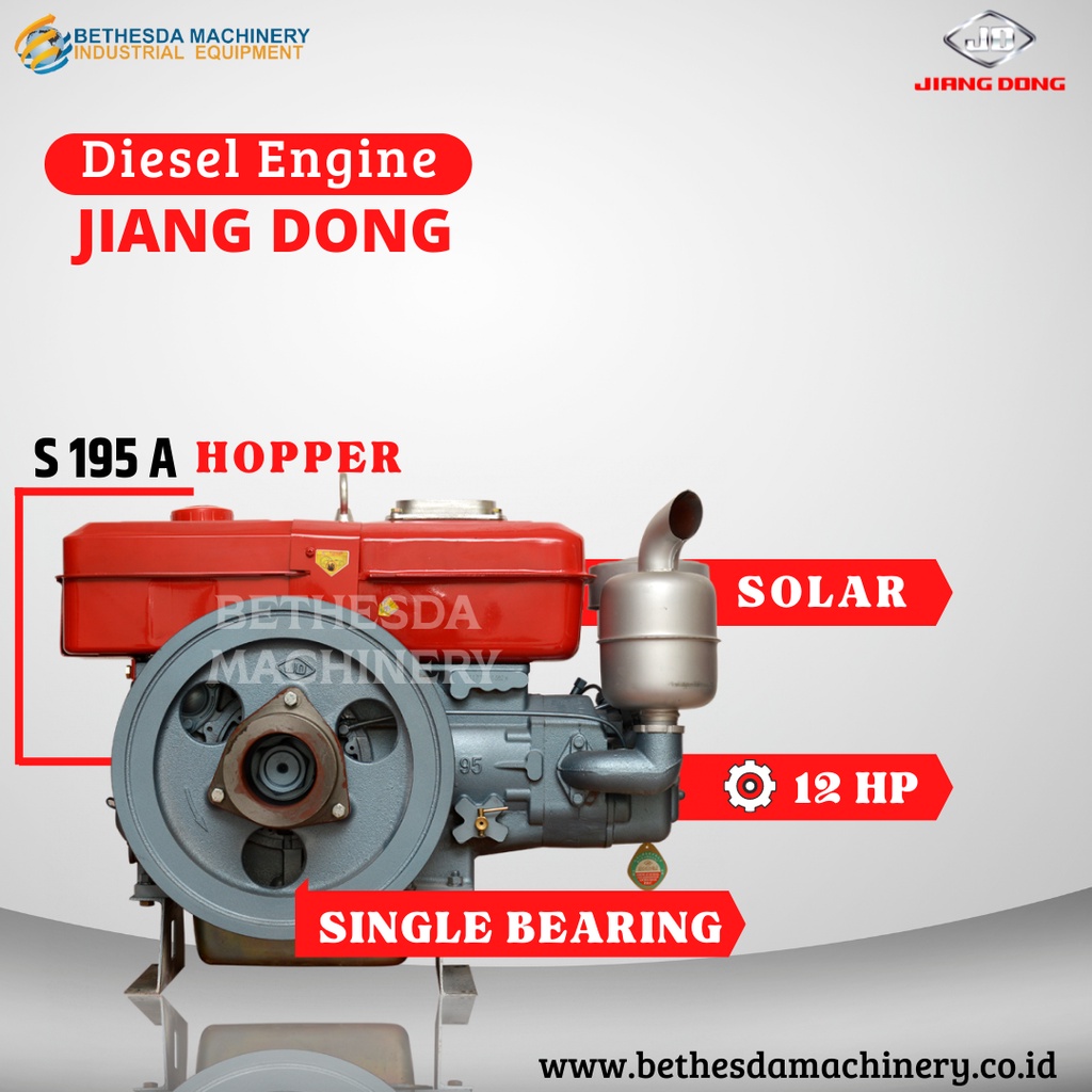 Jual Mesin Diesel Jiangdong 12 HP S 195 A Hopper Engkol - Diesel Penggerak 12 PK | Shopee Indonesia