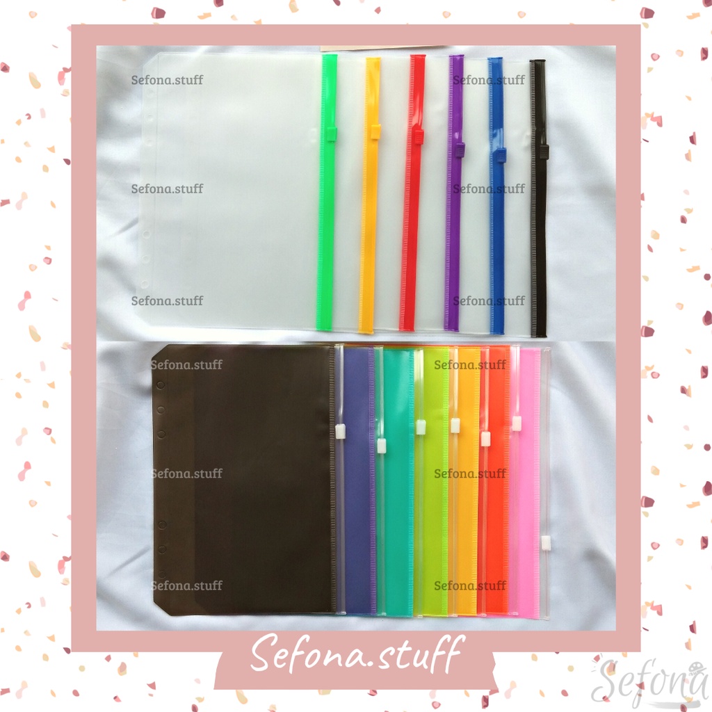 Jual A5 Zipper Bag Warna / Pocket / Pouch / Kantong / Ziplock Binder ...