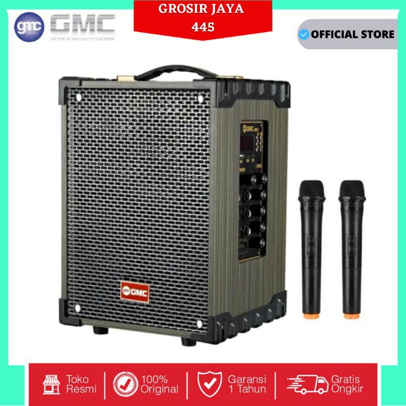 Jual Speaker Portable GMC 899P Bluetooth Karaoke 2 Mic Wireless High ...