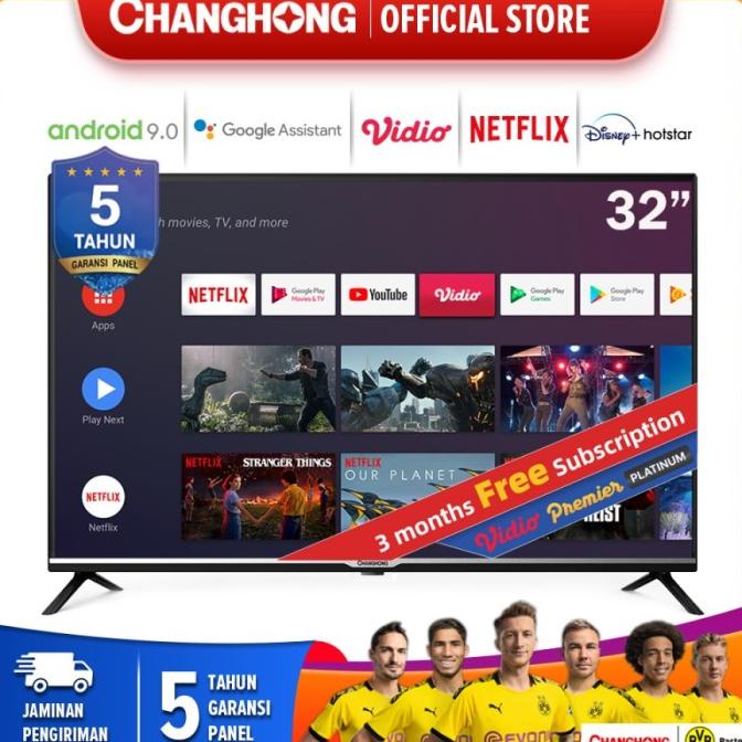 Jual HARGA DISKON [Resmi] New Changhong 32 inch Android TV Digital 32H4 Garansi 5 thn | Shopee ...