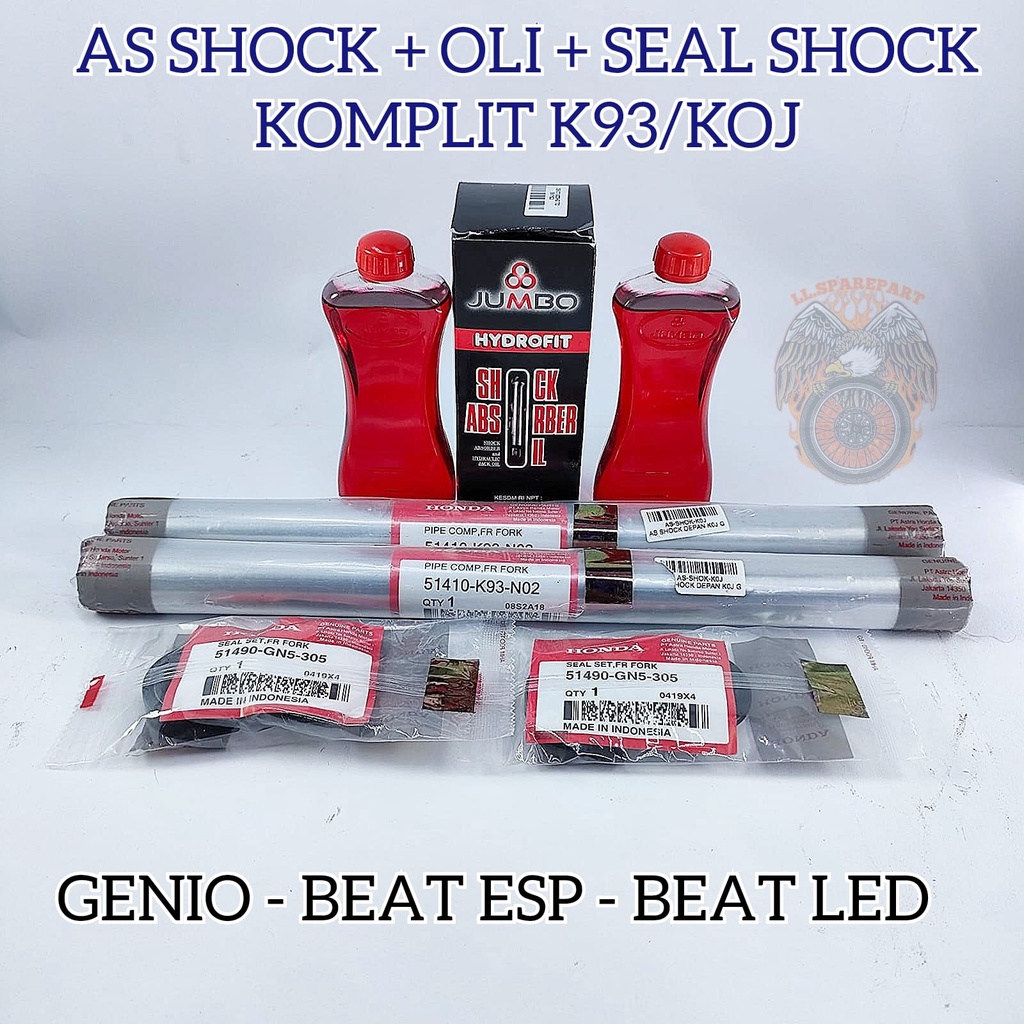 Jual AS SHOCK + SEAL ABU SHOCK + OLI KOMPLIT HONDA K93 GENIO BEAT LED BEAT DELUXE BEAT ESP ...
