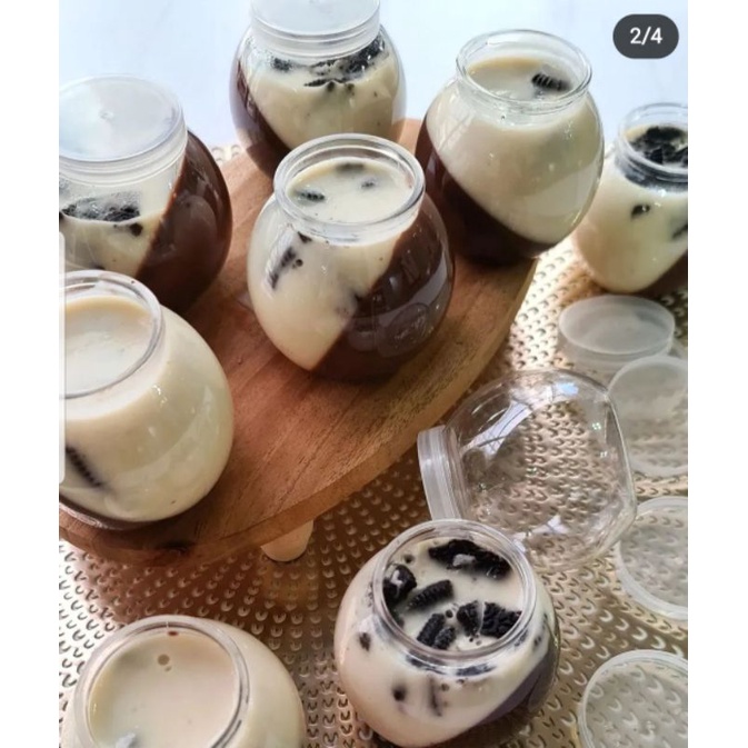 Jual GELAS PUDING MODEL BOLA BULAT JELLY CUP DESSERT CUP 140ML | Shopee ...