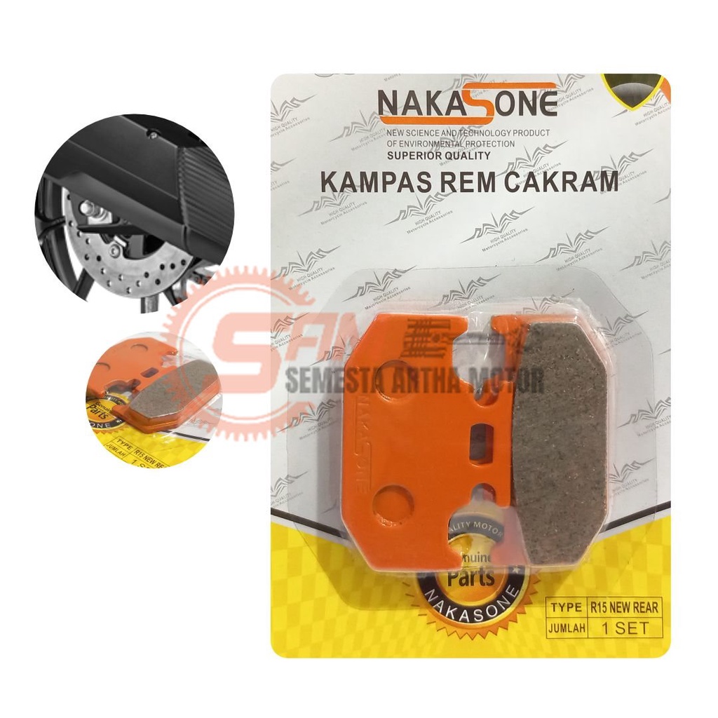 Jual Nakasone Disc pad Yamaha R15 V3 New Kampas Rem Belakang Rear ...