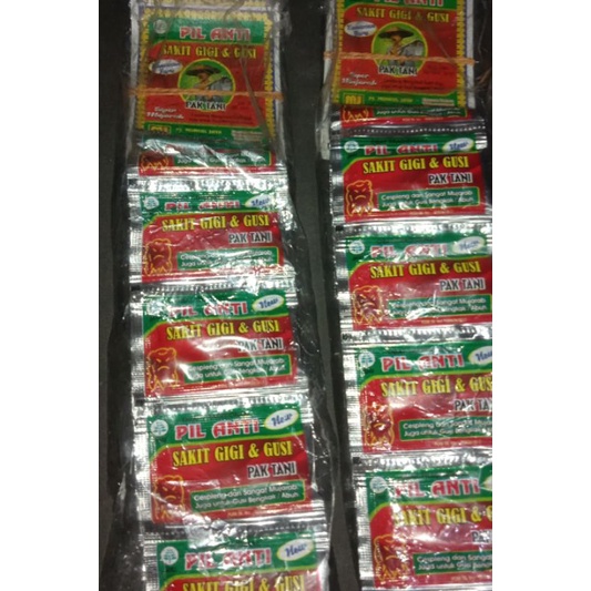 Jual Pil Anti Sakit Gigi Pak tani (1 Slop isi 5 Hanger) | Shopee Indonesia