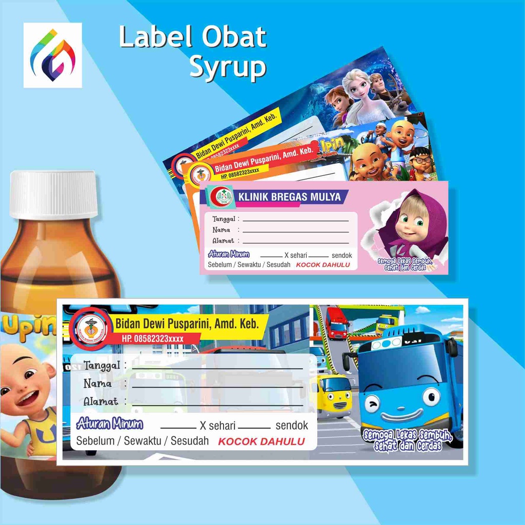 Jual Label obat syup / Etiket obat syrup / Stiker label obat / Stiker ...