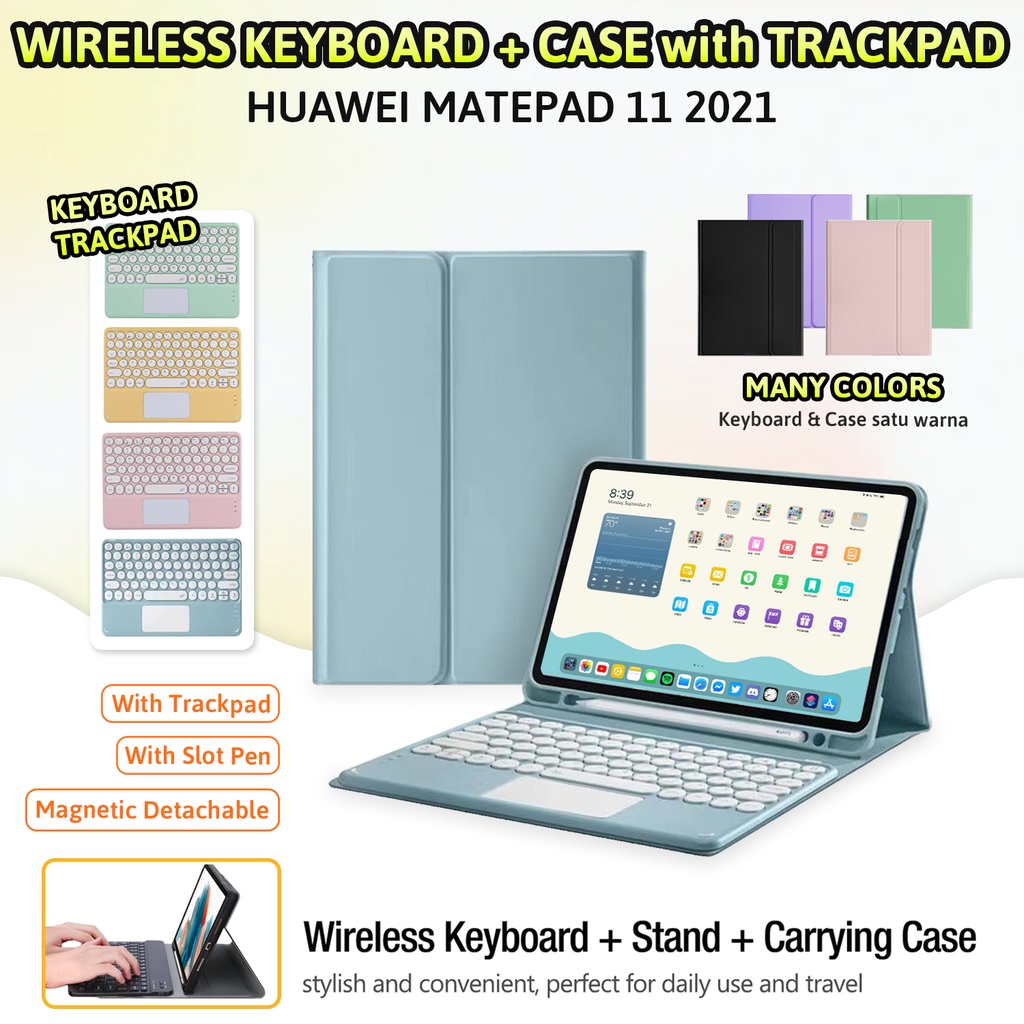Jual Huawei MatePad 11 2021 Bluetooth Keyboard Trackpad Case Casing ...