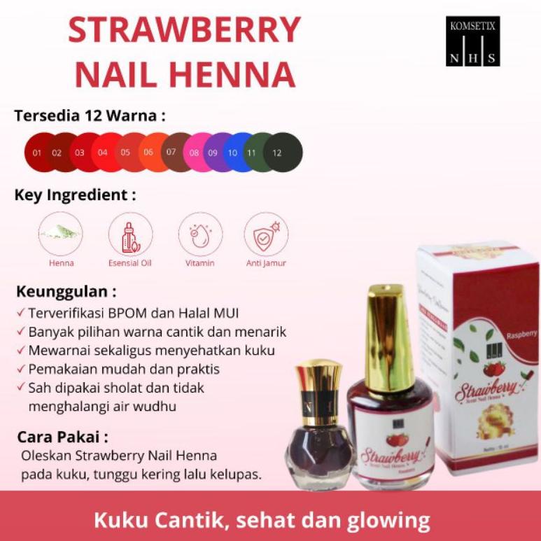 Jual NHS Strawberry Nail Henna Original Kutek Hena Halal Sah dipakai ...