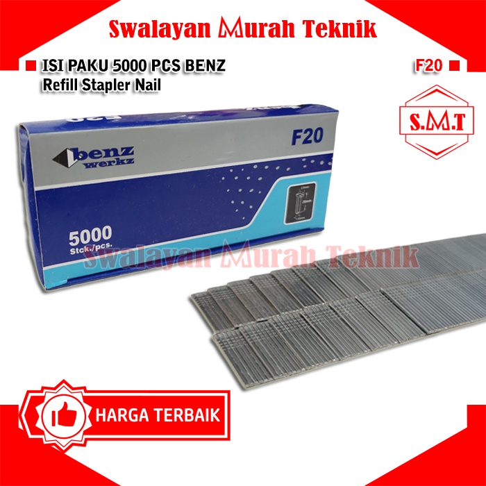 Jual BENZ Isi Paku Tembak Angin Air Nailer Refill F20 Lurus 2Cm 20mm ...