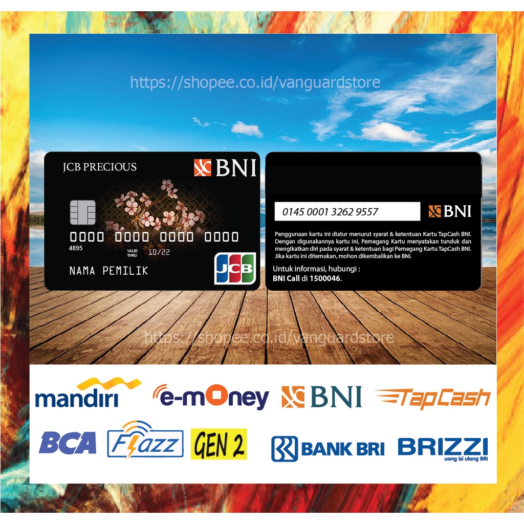 Jual KARTU E MONEY E TOLL KARTU JCB BNI CARD BLACK DEBIT CREDIT EMONEY ...