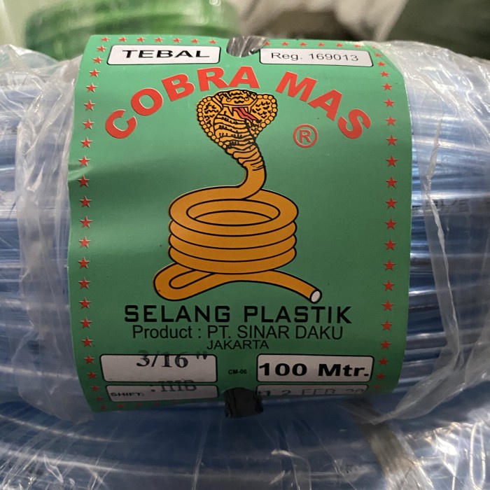 Jual Slg Selang Air Timbang Waterpass Cobra Mas Tebal 3/16" 100Mtr/ Rol Bening | Shopee Indonesia