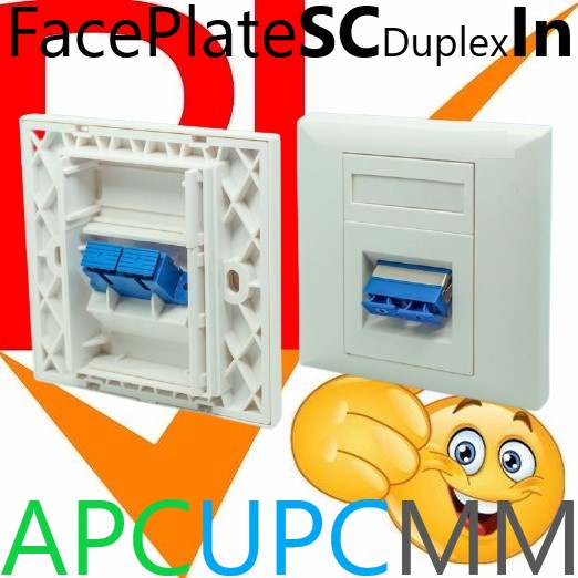 Jual Face Plate Roset Tanam FO Adapter Duplex SC 2 Core Fiber Optic 2c ...
