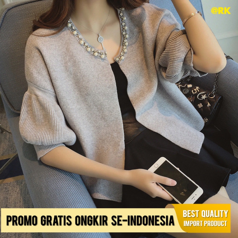 Jual Cardigan Cewek New Wanita Korea Kasual Sweater Mantel Rajutan UK ...