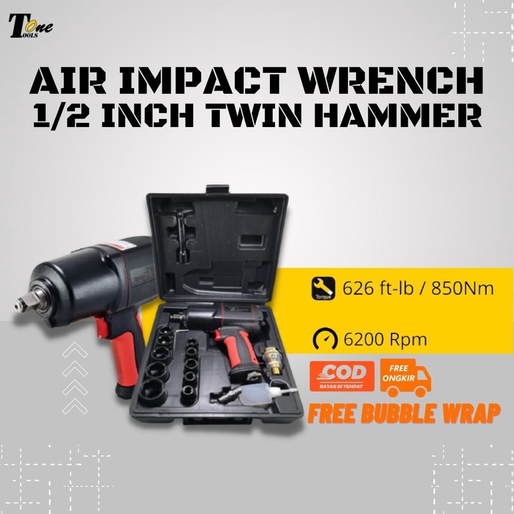 Jual Air Impact Wrench Set 1/2" Alat Buka Baut Impact angin | Shopee ...