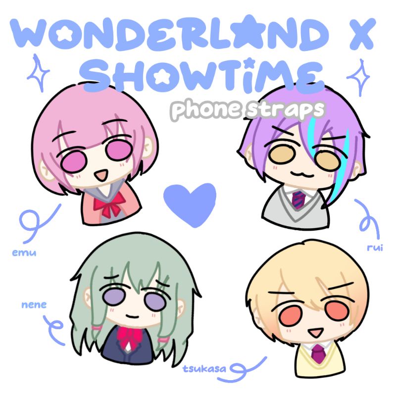 Jual wonderland x showtime phone straps (rui,nene,emu,tsukasa ...