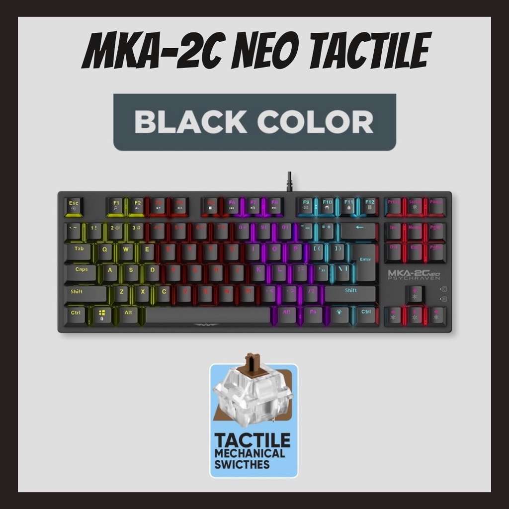 Jual KEYBOARD MECHANICAL ARMAGGEDDON MKA-2C NEO TACTILE BLACK | Shopee ...