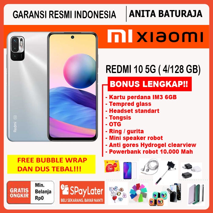 Jual XIAOMI REDMI 10 5G 4/128GB NEW GARANSI RESMI INDONESIA | Shopee Indonesia