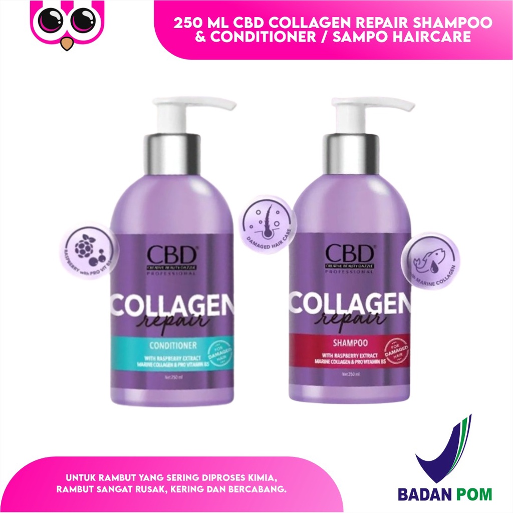 Jual 250 ML CBD COLLAGEN REPAIR SHAMPOO & CONDITIONER / SAMPO HAIRCARE ...