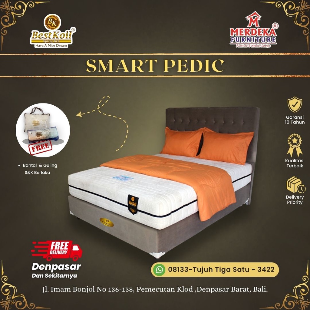 Jual Kasur-Spring Bed 160x200-Free Bantal - Best Koil Smart Pedic ...