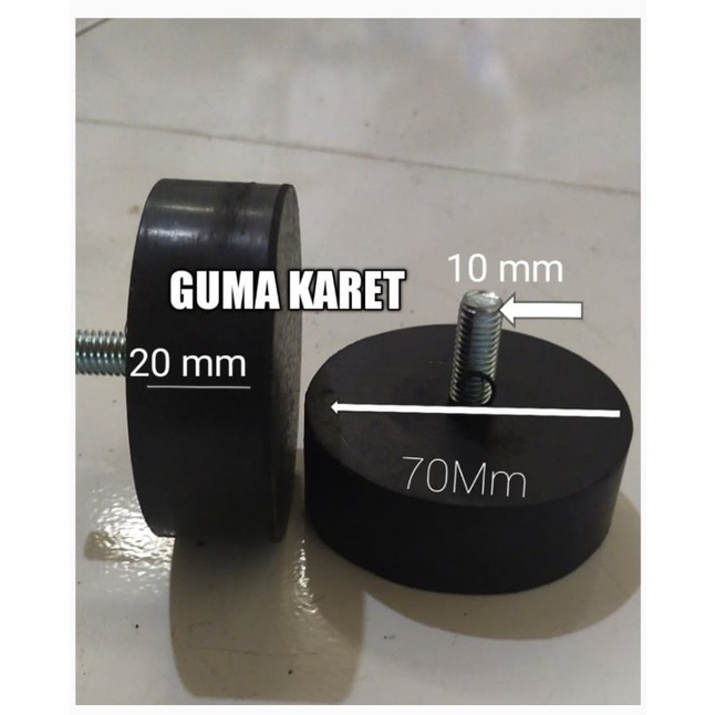 Jual Karet Mounting baut sebelah 7x2 cm dan 7,5x2,5 cm baut m 10 ...
