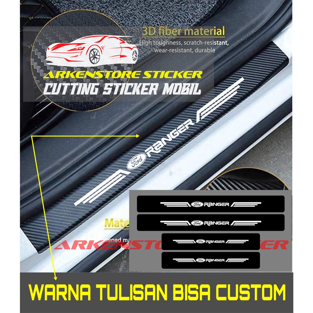 Jual sticker sill plate 4pcs carbon 3d mobil ranger sticker karbon 3d ...
