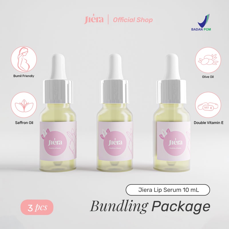 Jual Paket Bundling 3pcs Jiera Natural Lip Serum 10 ml | Shopee Indonesia
