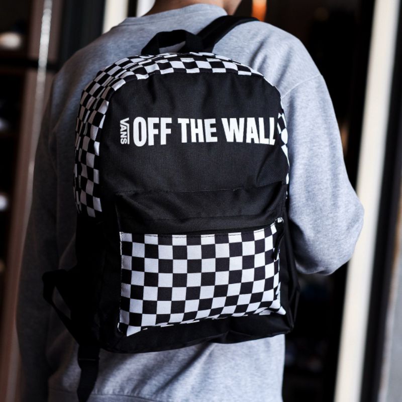 Jual Tas Vans Off The Wall Backpack Checkerboard Black White Original ...