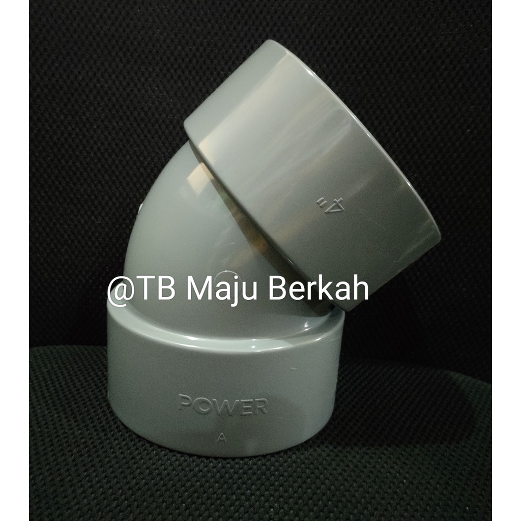 Jual Keni / Knee / L Bow 45 derajat Ukuran 4" D Merk Power (Tanpa ...