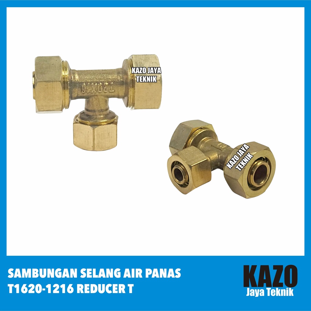 Jual Sambungan Selang Air Panas T1620-1216 Reducer T / Nepel Kuningan ...