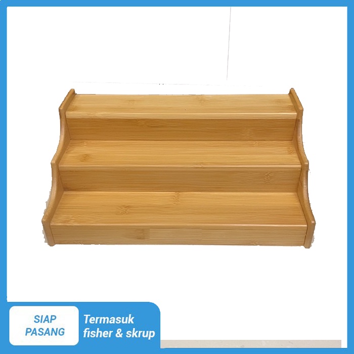 Jual Rak Bumbu Bambu Kayu Tingkat / Rak toples bumbu / Rak toples 3 ...
