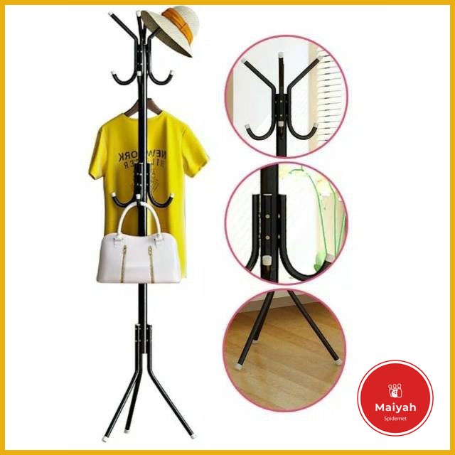 Jual Tiang Stand hanger Gantungan Holder Coat Rak Baju Topi Tas 9 Kait ...