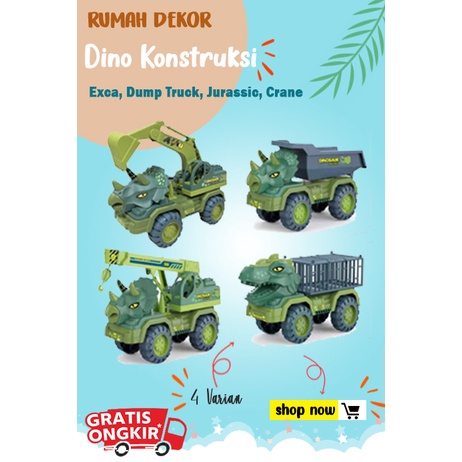 Jual Mainan Anak Mobil Dino Dinosaur Dinosaurus Konstruksi Excavator ...