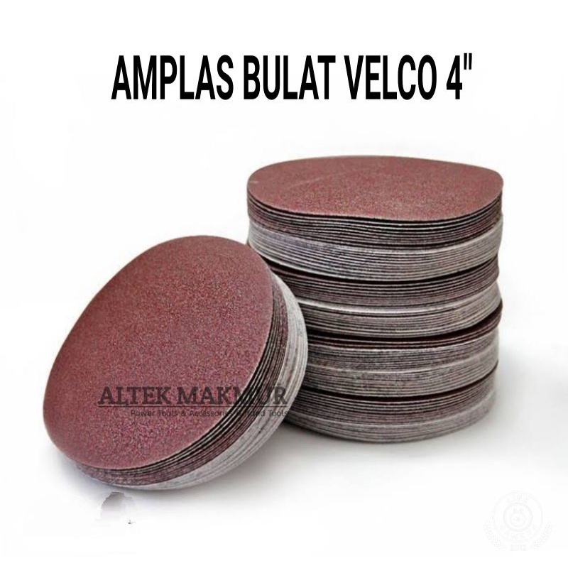 Jual Ampelas Bulat Amplas Velcro Tempel 4" Inch Grit Grid 60 80 100 120 ...