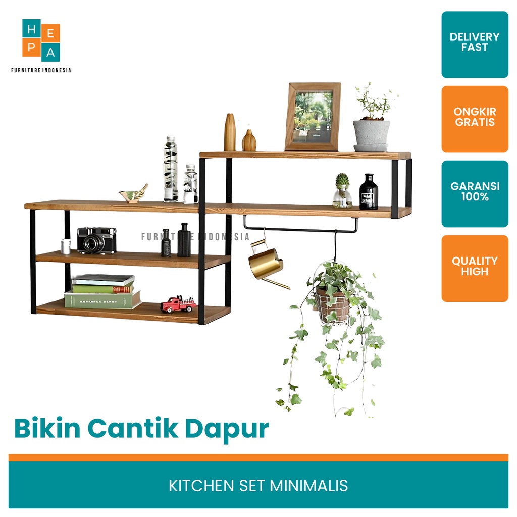 Jual Gantungan Rak Bumbu Rak Dapur Rak Dinding Kitchen Set Minimalis ...