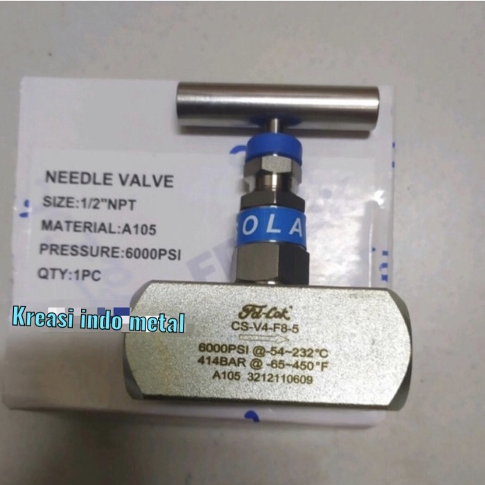Jual Pneumatic 1/4" Needle Valve #6000 Psi -1/4 Npt Nedle Neddle Nidel ...