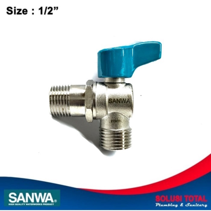 Jual Kran Mini Angle Brass Ball Valve 1/2 Inch Kuningan Stop Kran Sanwa | Shopee Indonesia