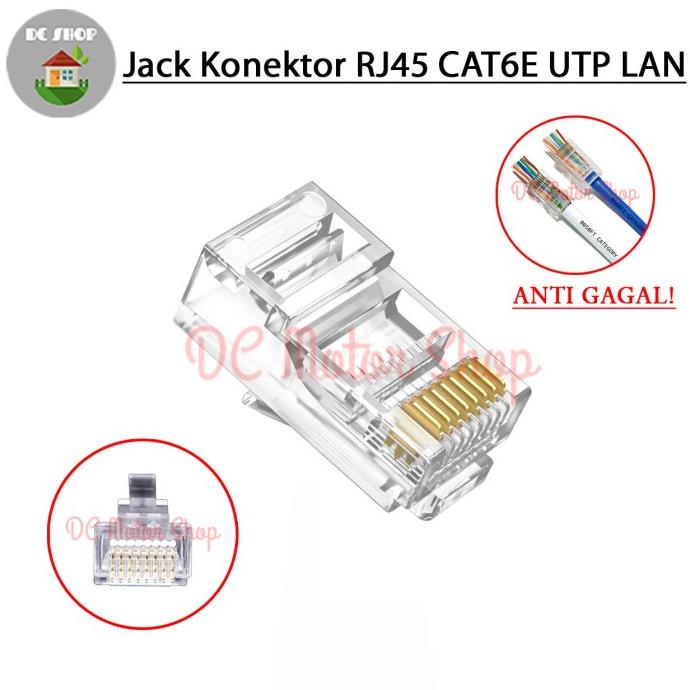 Jual Konektor Modular RJ45 Cat6 Tembus Anti Gagal / Connector ...